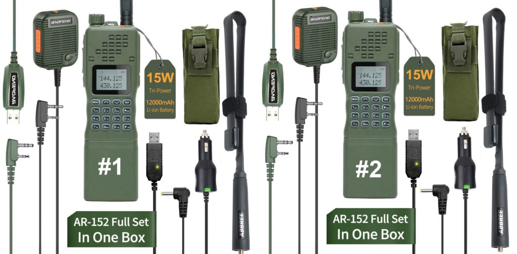 2 Kits 15W Tactial Military Ham Radios VHF UHF + Solar Charger ...