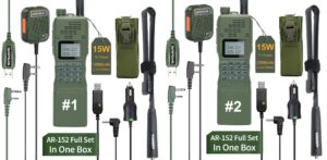 2 Kits 15W Tactial Military Ham Radios VHF UHF + Solar Charger ...